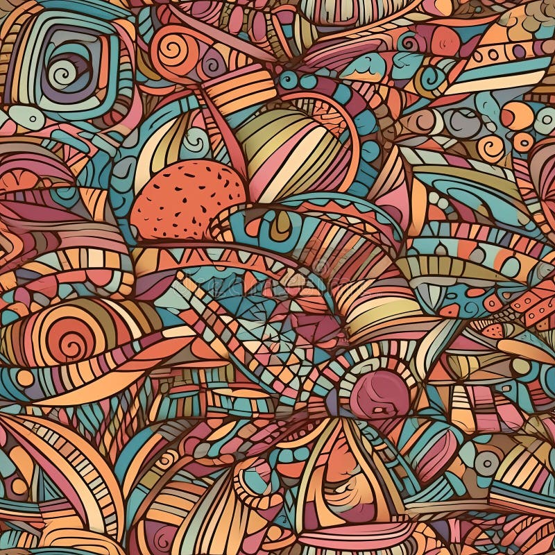 Colorful Texture of a Mosaic Drawn with Abstract Figures. Generative AI ...