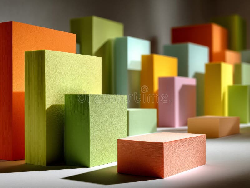 Colorful Textured Blocks Abstract Composition Stock Illustration ...