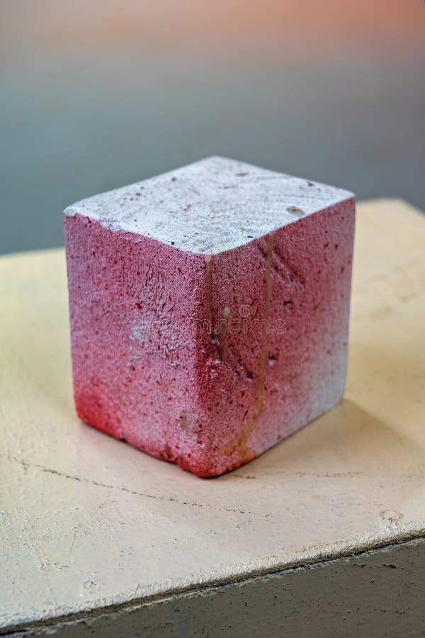 Colorful Textured Cube on Neutral Surface with a Soft Background Stock ...