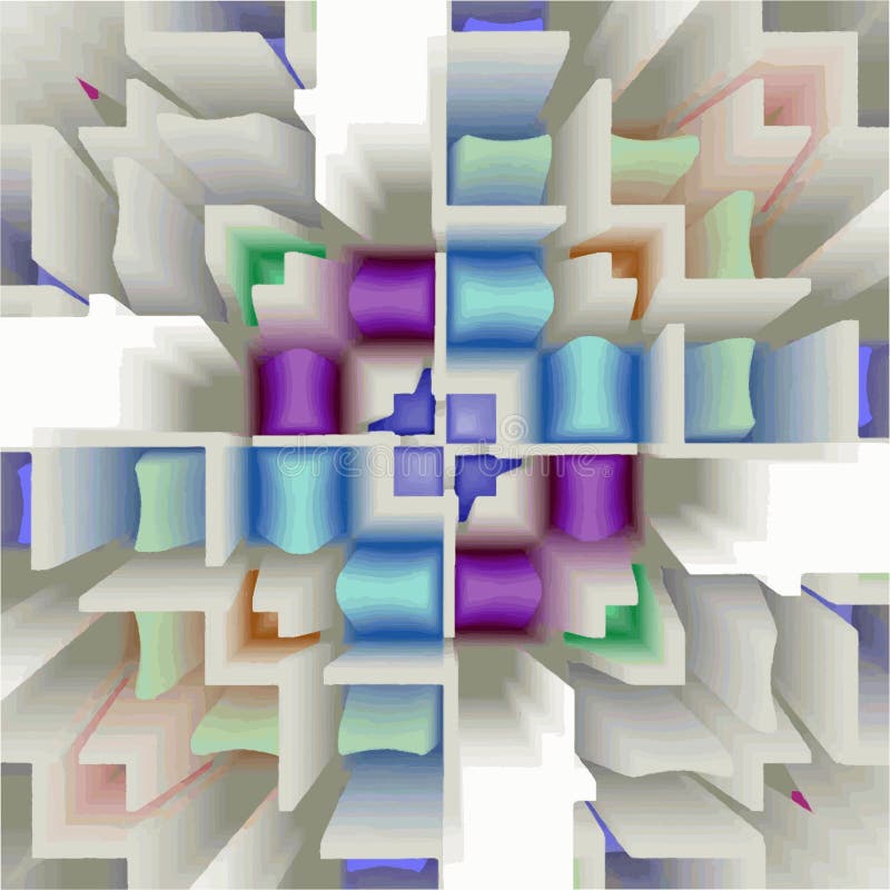 Colorful Textured Graphical Checkered Virtual Space. 3d Graphics Stock ...