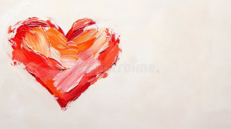 Colorful Textured Heart Painting on a Neutral Background Stock Image ...