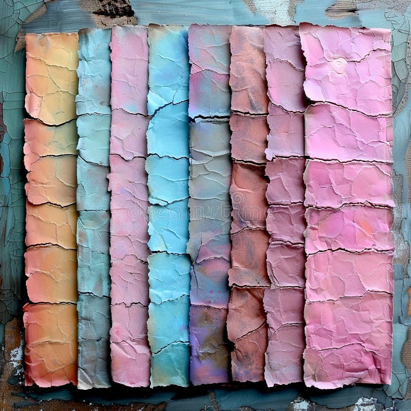 Colorful Textured Layers of Artistic Paint on a Weathered Surface in ...