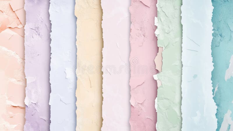 Colorful Textured Paper Strips, Pastel Shades, Torn Edges Stock Photo ...