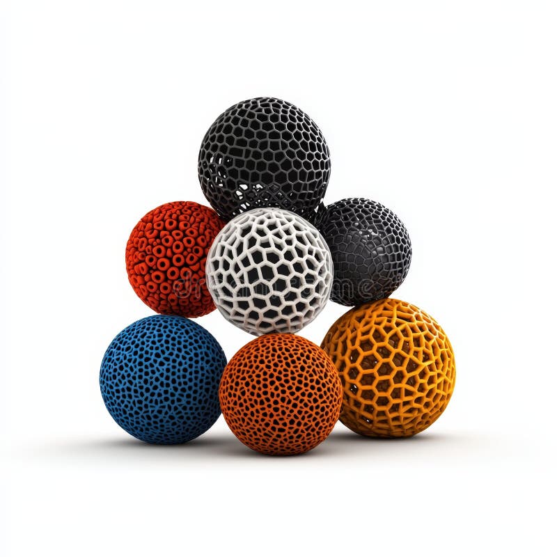 Colorful Textured Spheres Arranged in an Artistic Stack Showcasing a ...