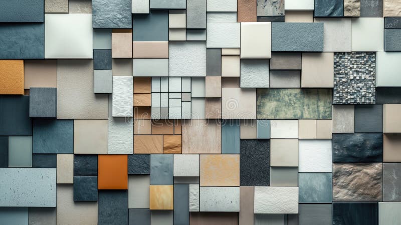Colorful Textured Wall Panels, Various Materials and Patterns Stock ...
