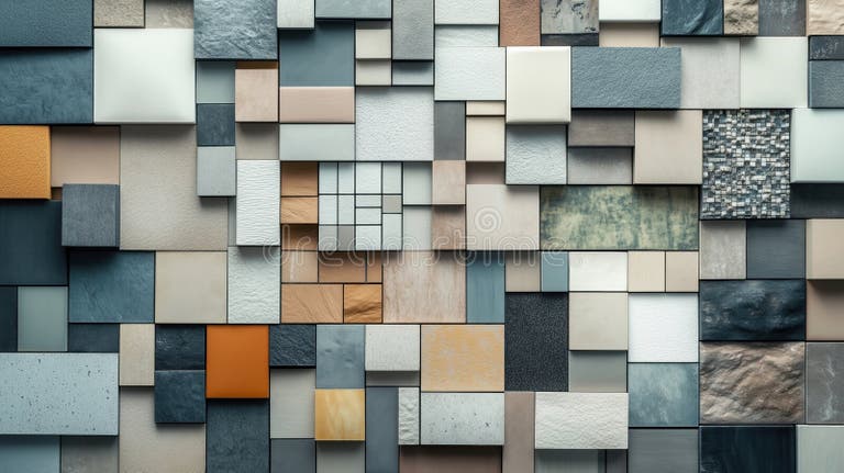 Colorful Textured Wall Panels, Various Materials and Patterns Stock ...