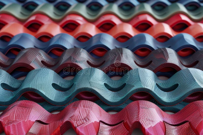 Colorful Textured Wave Patterns Arranged in an Abstract Design. Stock ...