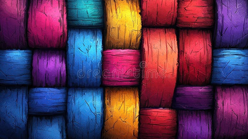Colorful and Textured Woven Patterns with Stripes and Shades in Vibrant ...