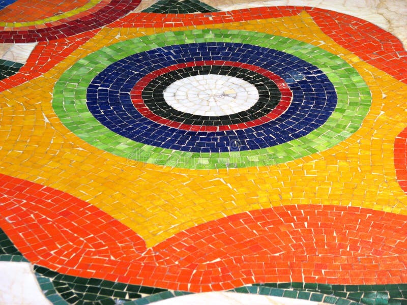 Colorful Textures on Tiles on a Floor Stock Photo - Image of orange ...