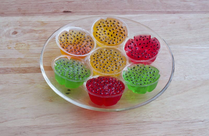 Colorful Thai Dessert Orl Thai Jelly Stock Photo - Image of confection ...