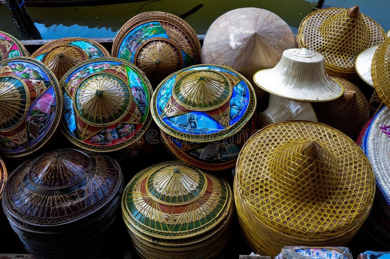 Thai hats at markets stock image. Image of shop, cultural - 524387