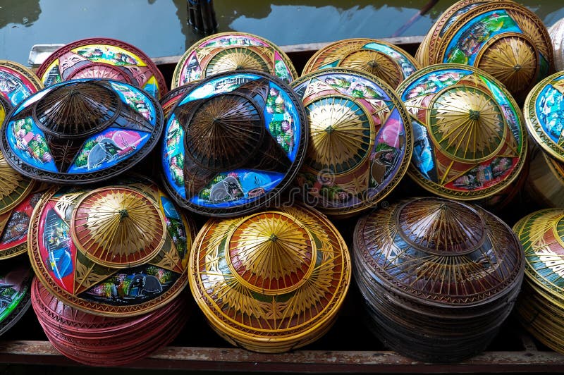 Thai hats at markets stock image. Image of shop, cultural - 524387