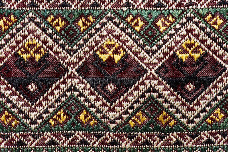 Colorful Thai Silk Handcraft Peruvian Style Rug Surface Close Up More ...