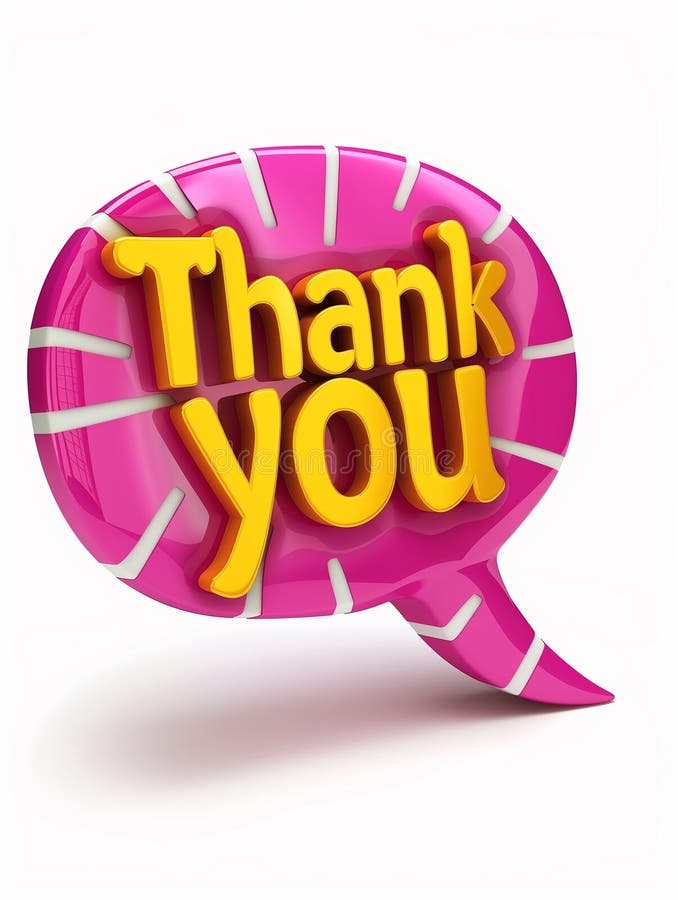 A Colorful "Thank You" Message in a Speech Bubble. Perfect for Adding a ...