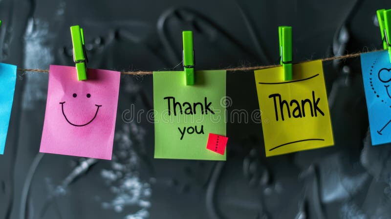 The Colorful Thank You Notes.AI Generated Image Stock Image - Image of ...