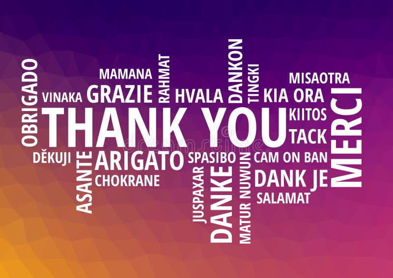 Colorful Thank You Word Cloud in Vector Format - Illustration Stock ...
