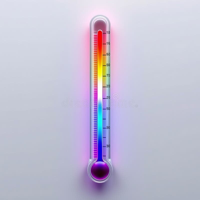 A Colorful Thermometer with a Gradient Temperature Range Displayed ...