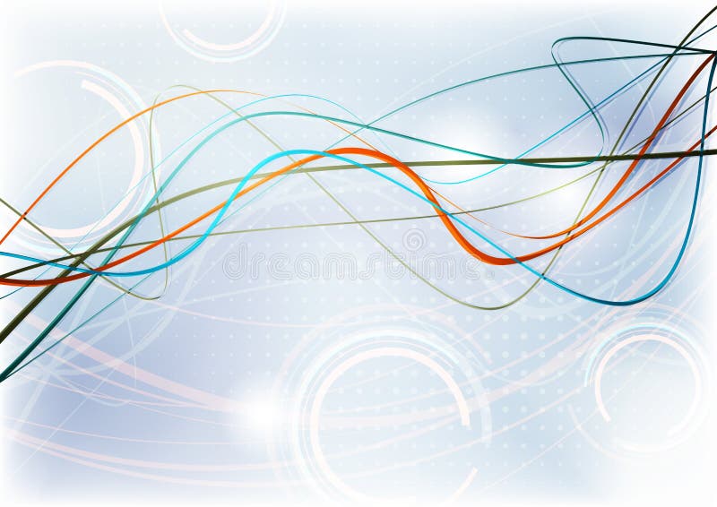 Colorful thin wavy lines stock vector. Illustration of bright - 42343717