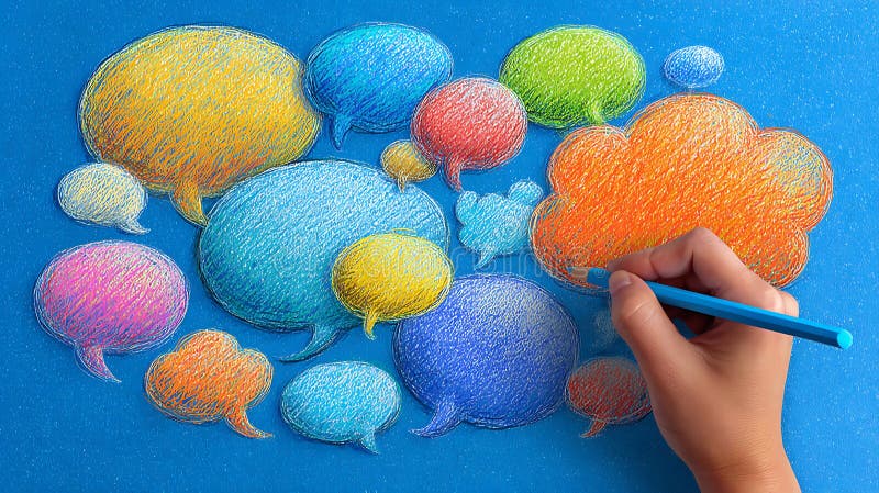 Colorful Thought Bubbles Creativity Ideas and Brainstorming Concept Art ...