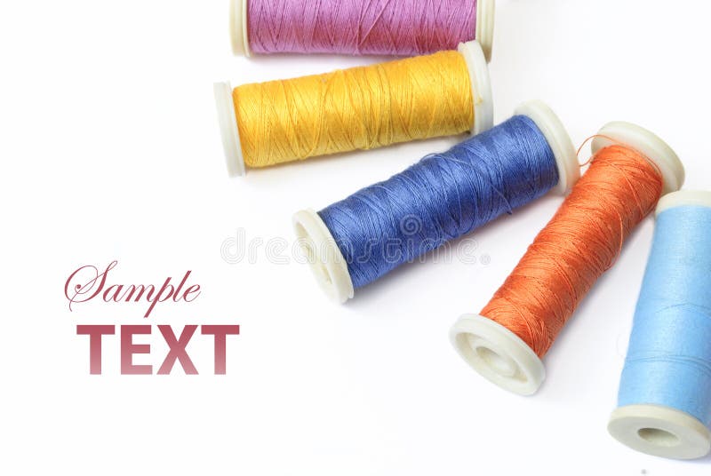 Colorful Thread Spools Used in Fabric Stock Image - Image of dressmaker ...