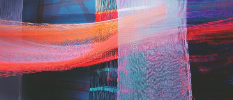 Colorful Thread Pattern Overlay Creating a Vibrant Texture Suitable for ...