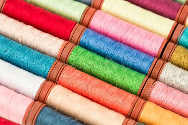 Colorful thread reels stock image. Image of handicraft - 205987469