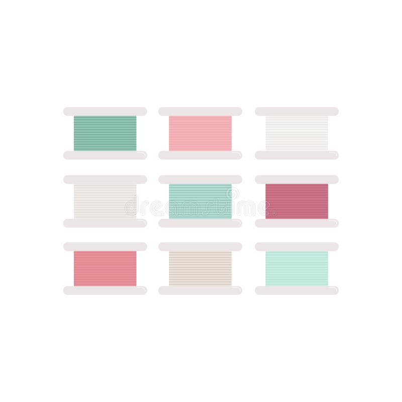 Colorful Thread Rolls Icon Illustration Stock Vector - Illustration of ...