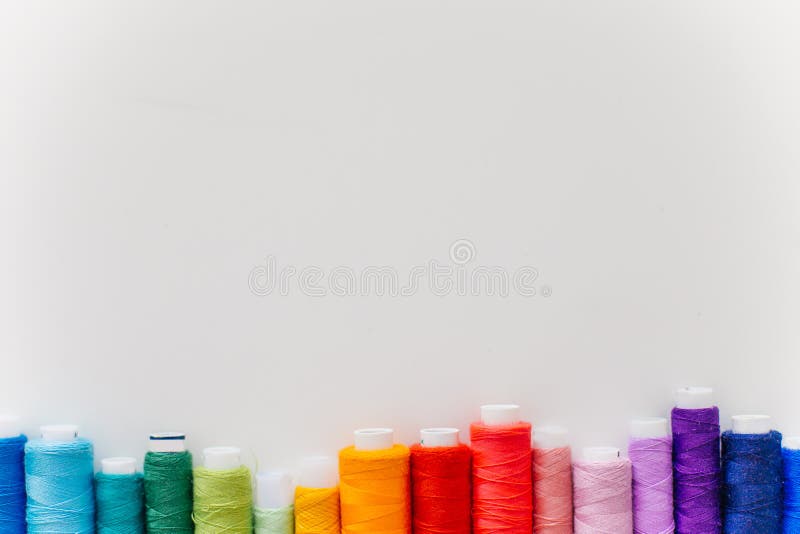 Colorful thread for sewing stock photo. Image of design - 121836990