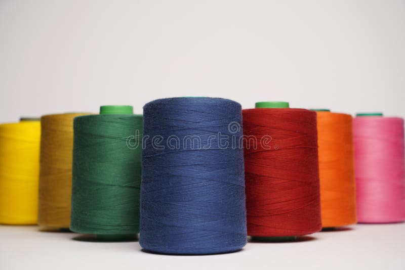 Colorful Thread Spool Background, Close-up Stock Photo - Image of ...