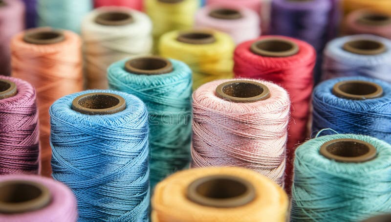 Colorful Thread Spools Close Up Photography High Quality Image Stock ...