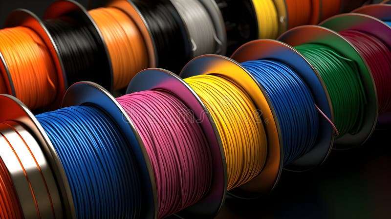 Colorful Thread Spools for 3D Printing. Coils of Different Colored ...