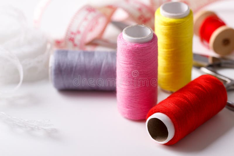 Colorful Thread Spools Used in Fabric and Textile Industry Stock Image ...