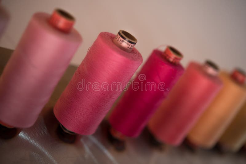 Colorful Thread Spools Used in Fabric and Textile Industry. Stock Image ...
