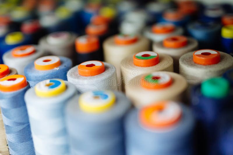 Colorful Thread Spools Used in Fabric Industry Stock Photo - Image of ...