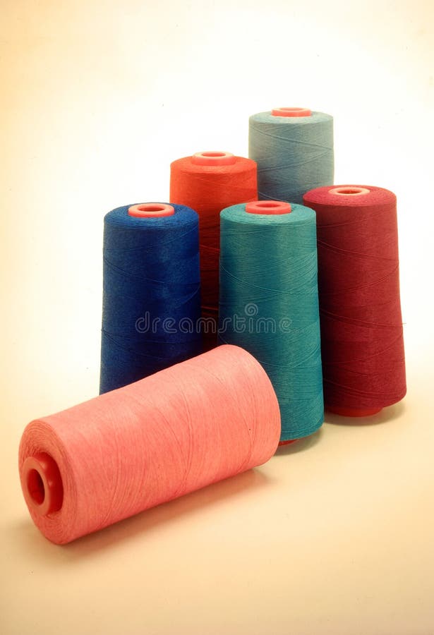 Thread Spools Used in Fabric and Textile Industry. the Concept of ...