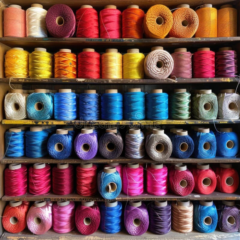 Colorful Thread Spools: Vibrant Collection for Craft Stock Illustration ...