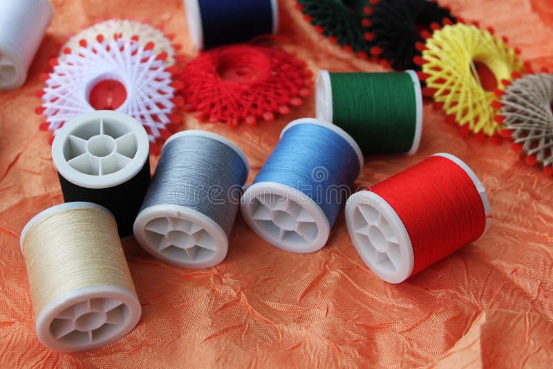 Colorful threads stock photo. Image of embroidery, pattern - 30409098