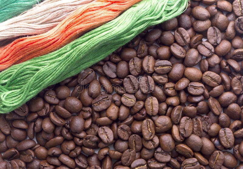 Colorful Threads Coffee Beans Background Stock Photos - Free & Royalty ...