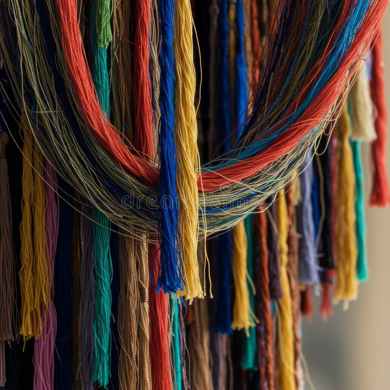 Colorful Threads Hanging Texture Background Stock Illustration ...
