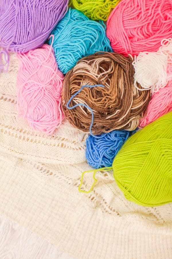 Colorful Threads for Knitting Close Up of Colorful Yarn Wool, a Lot of ...