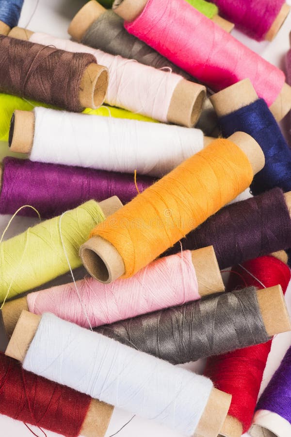 Colorful threads stock image. Image of sewing, orange - 75906821