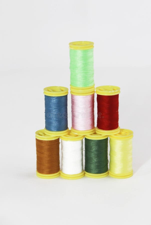 Colorful Threads for Sewing or Embroidery on a White Background Stock ...