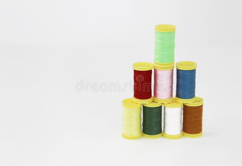 Colorful Threads for Sewing or Embroidery on a White Background Stock ...