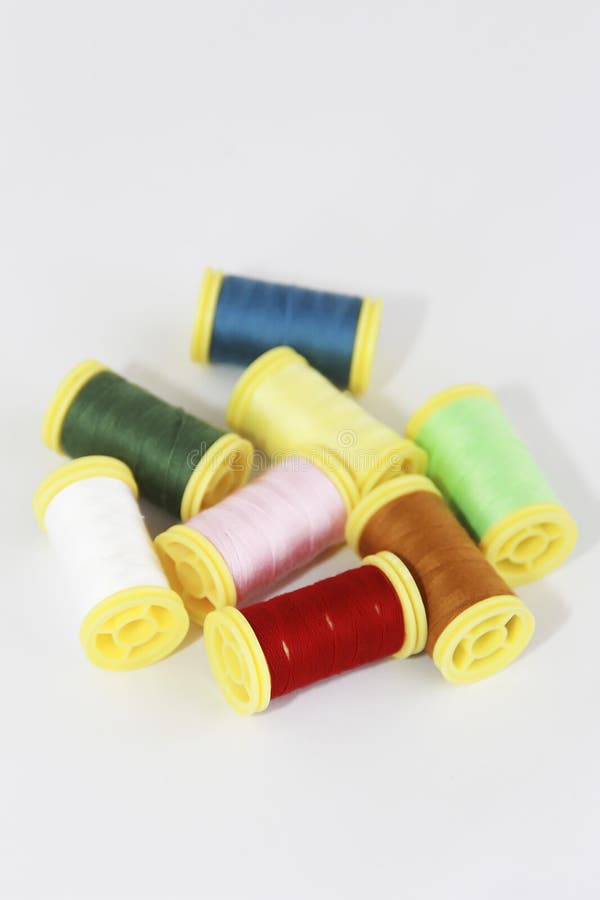 Colorful Threads for Sewing or Embroidery on a White Background Stock ...