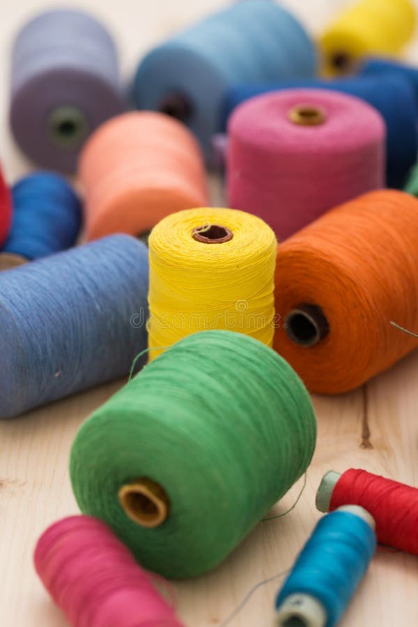 Colorful Threads on the Table Stock Image - Image of hobby, repair ...