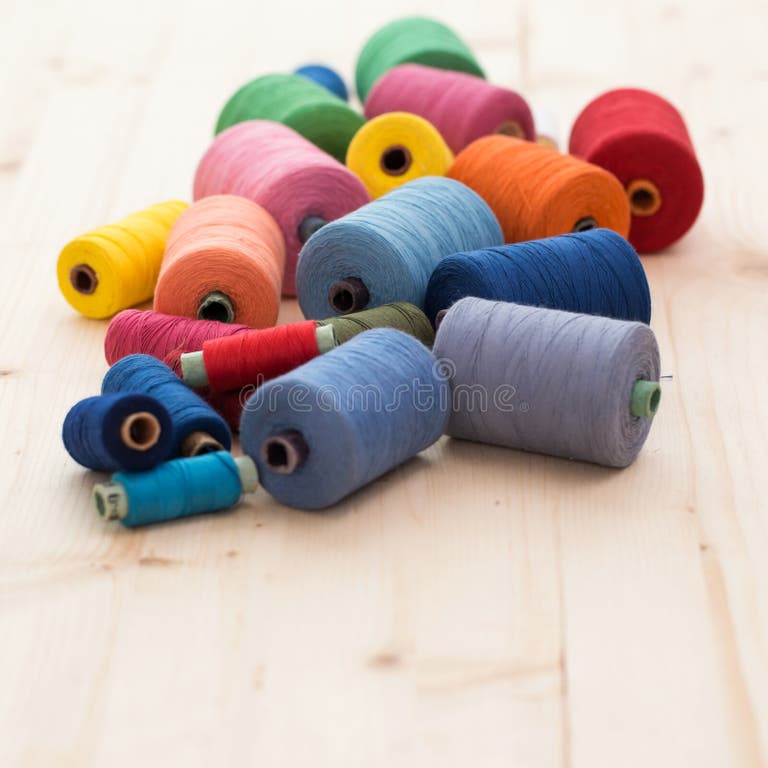 Colorful Threads on the Table Stock Photo - Image of close, colorful ...