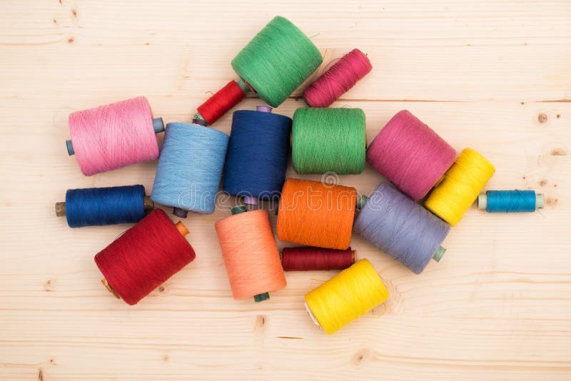 Colorful Threads on the Table Stock Image - Image of bright, filament ...