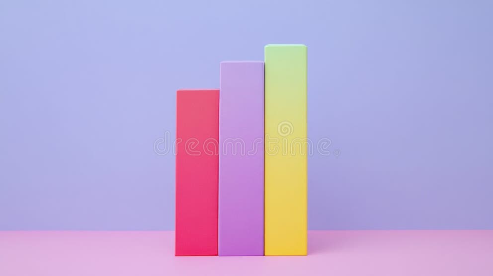 Colorful Three-dimensional Bar Graph Shows Growth Stock Illustration ...