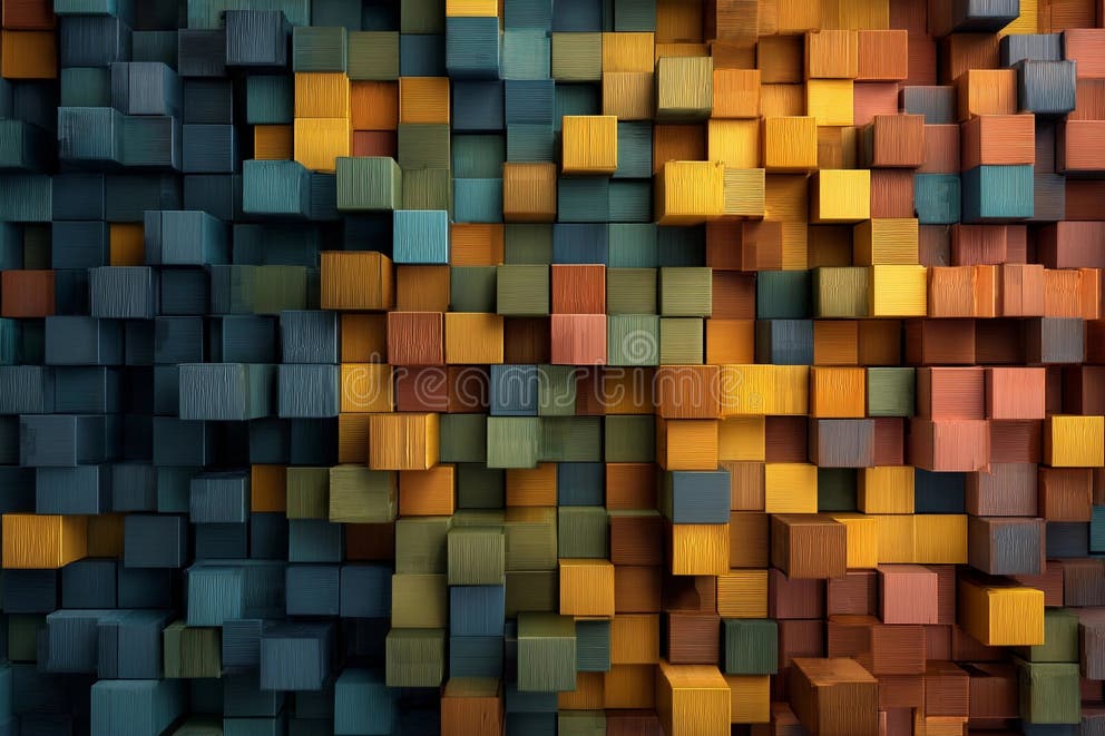 Colorful Three-Dimensional Blocks Create an Engaging Abstract Art ...