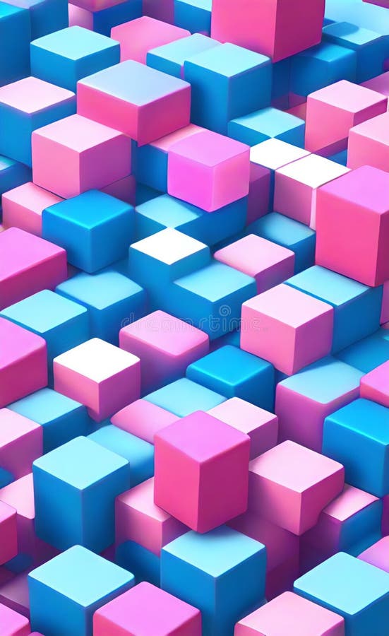 Colorful Three Dimensional Cube Background Texture. a Wall with ...